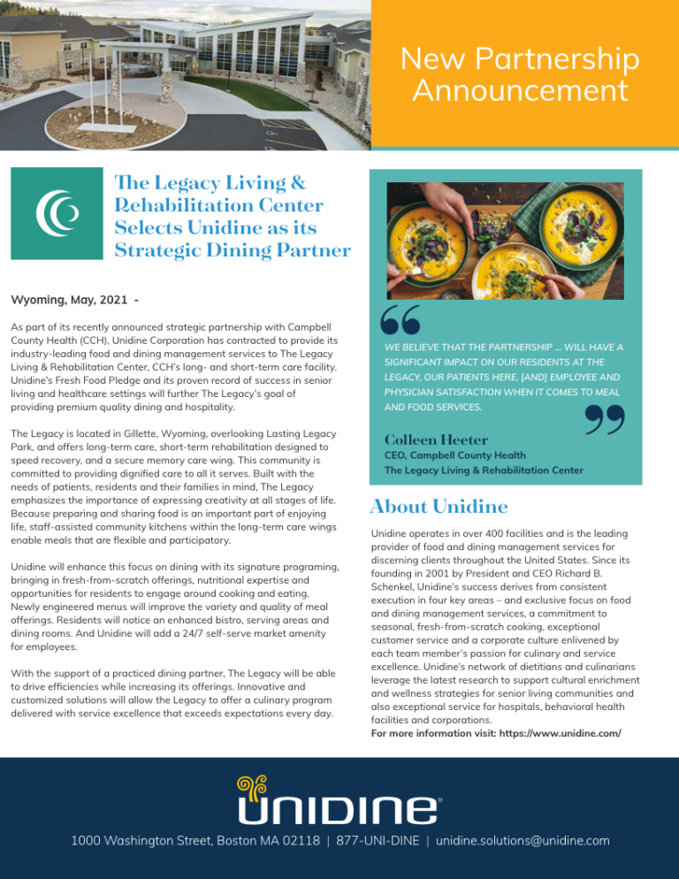 New Partnership Announcements - Unidine